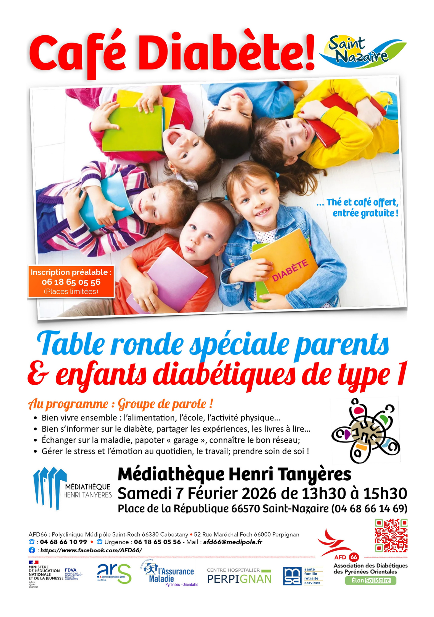 CAFE DIABETE ! TABLE RONDE SPECIALE PARENTS & ENFANTS DIABETIQUES DE TYPE 1 - Destination Perpignan